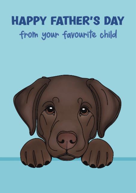Chocolate Labrador Father’s Day Card - Favourite Child | thortful