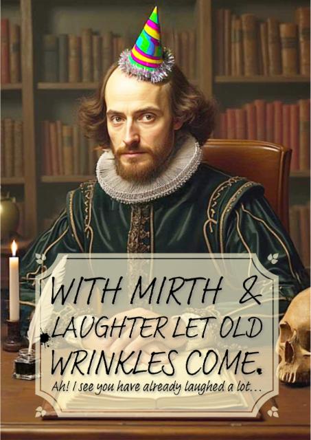 Funny Birthday Card - William Shakespeare - Laughter | thortful