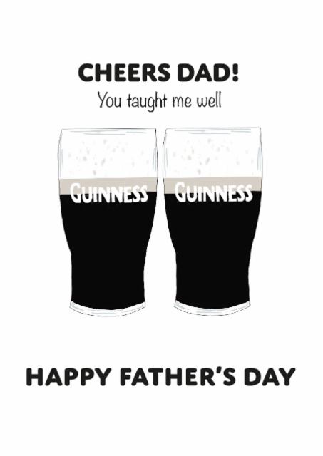 Classic Father's Day Card - Cheers Dad - Guinness | thortful