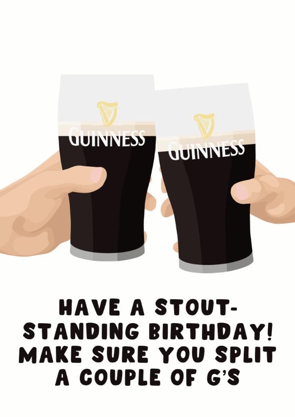 Funny Guinness Birthday Card - Split The G - Pun | thortful