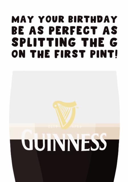 Funny Birthday Card - Guinness - Splitting The G | thortful
