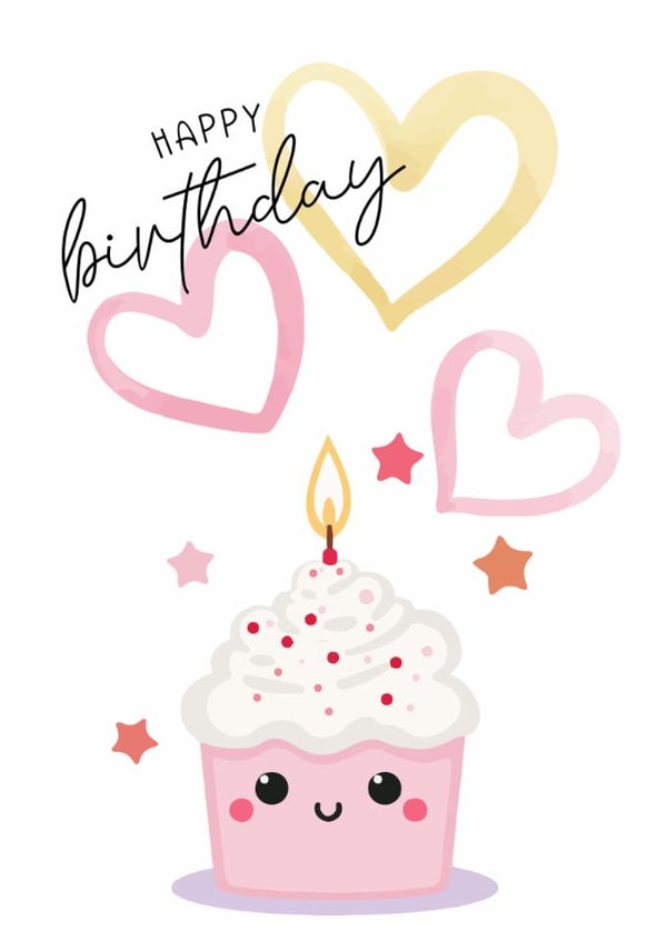 Cute Birthday Cupcake | thortful