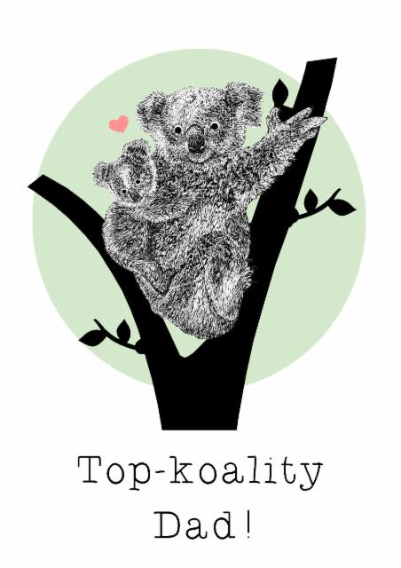 Cute Father's Day Card - Koalas - Top Quality Dad | thortful