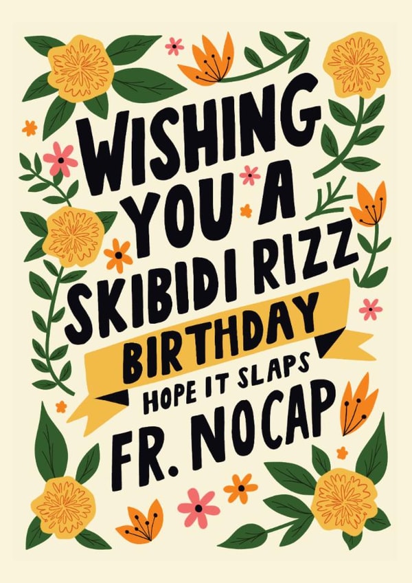 Funny Birthday Card - Skibidi Rizz | thortful