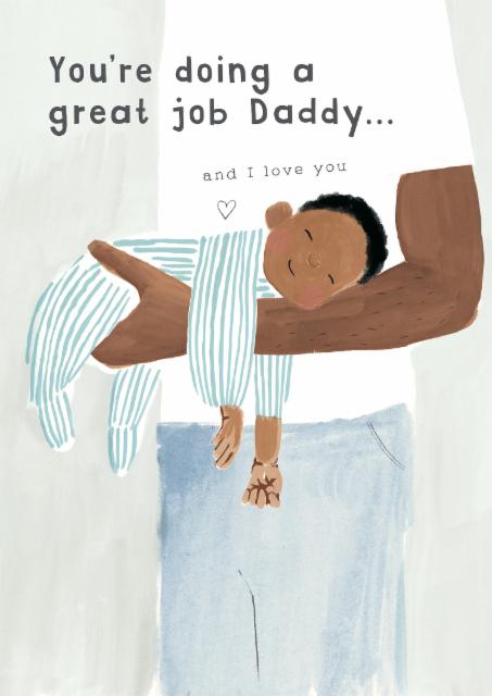 Cute 1st Father's Day Card - Baby Boy - Doing A Great Job Daddy | thortful