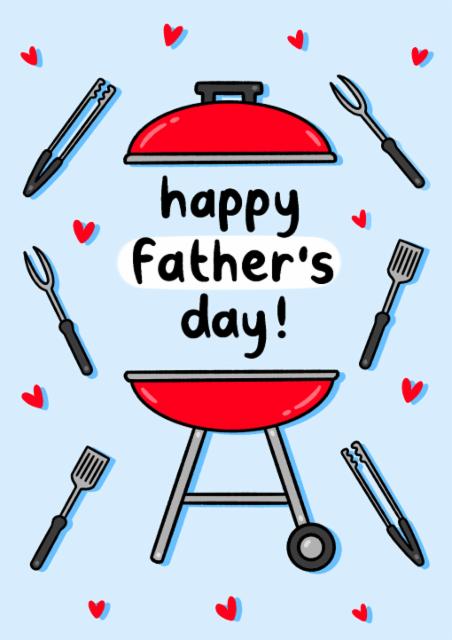 Cute Happy Father's day card for those king of the grill dad's | thortful