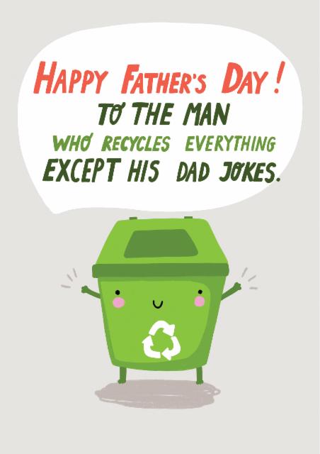Funny Father's Day Card - Recycling Bin - Dad Jokes | thortful