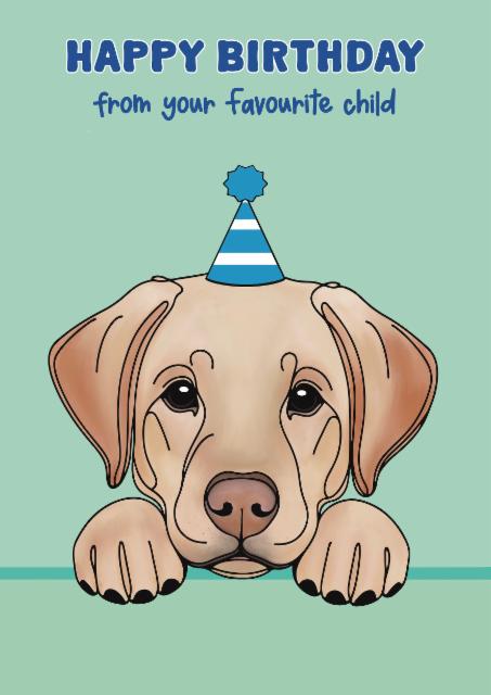 Cute Birthday Card - Golden Labrador | thortful