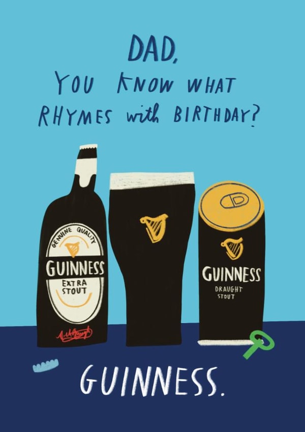 Funny Birthday Card - For Dad - Guinness | thortful