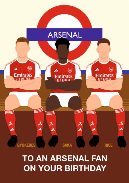 Arsenal Birthday Card - Arsenal Fan - Players | thortful