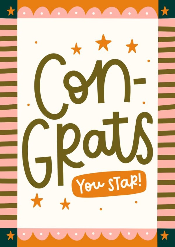 Classic Congratulations Card - You Star | thortful