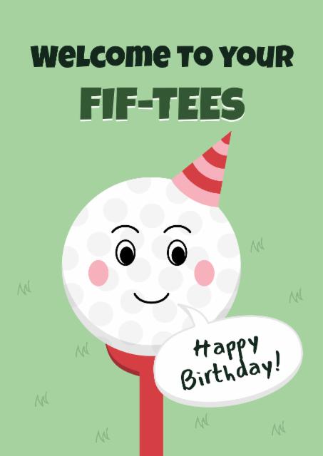 Cute Birthday Card - 50th - Golf | thortful