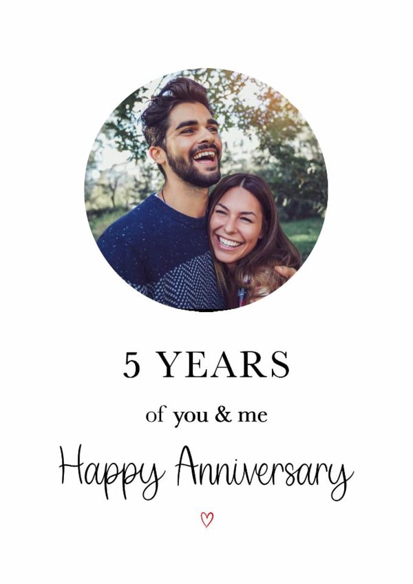 Classic Anniversary Card - 5th - You And Me | thortful