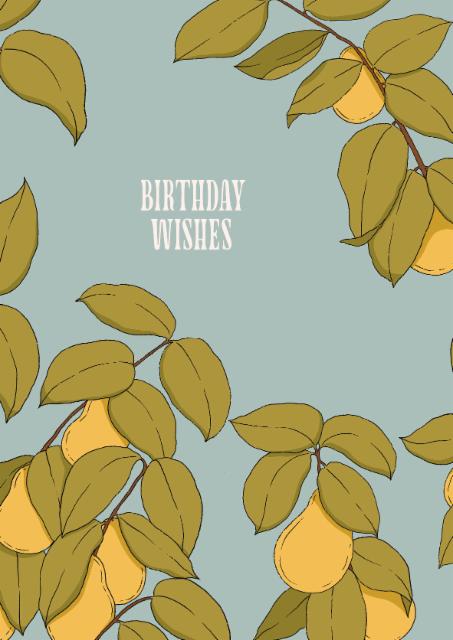 Pretty Birthday Wishes Card - Pear Birthday Card - Fruity Card | thortful
