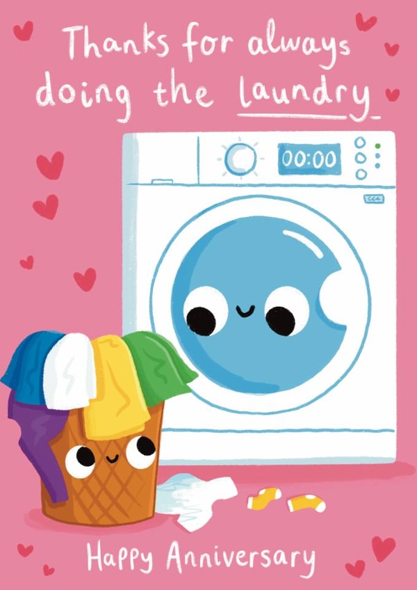 Cute Anniversary Card - Thanks for Doing The Laundry - Acts Of Service ...