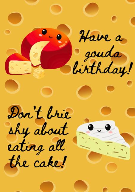 Funny Cheese Birthday Card - Cute Cheesy Card | thortful