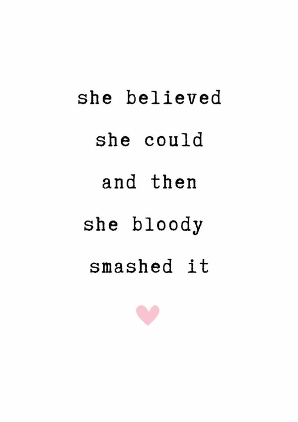 Classic Congratulations/Graduation Card - For Her - She Bloody Smashed ...