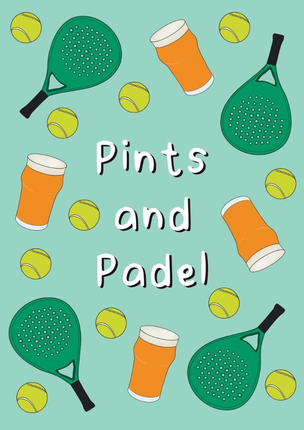 Classic Birthday Card - Pints And Padel | thortful