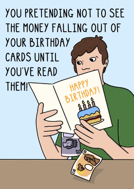Funny Birthday Card - Money In Cards - For Him | thortful