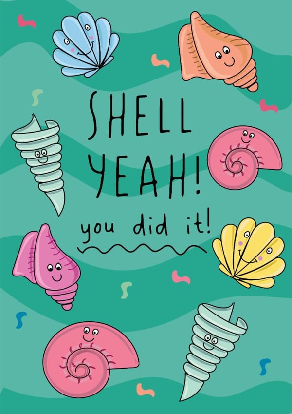 Cute Congratulations Card - Shell Yeah! | thortful