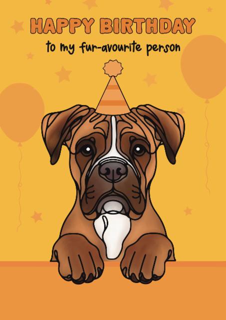 Cute Birthday Card - From The Dog - Boxer | thortful