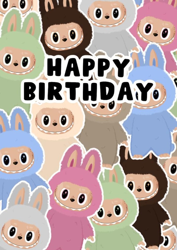 Cute Birthday Card - Labubu - Labubu Dolls | thortful