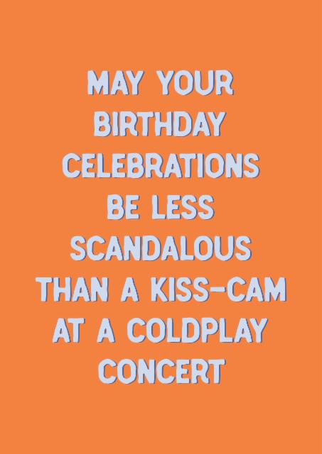 Funny Birthday Card - Coldplay - Kiss Cam | thortful