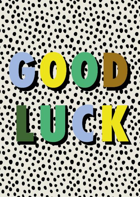 Classic Good Luck Card - Polka Dot Design | thortful