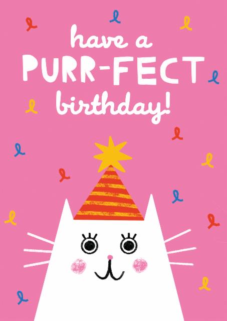 Cute Birthday Card - Have a Purr-fect Day - Cat | thortful