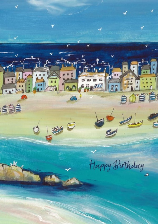 Arty Birthday Card - Seaside - Cornish | thortful