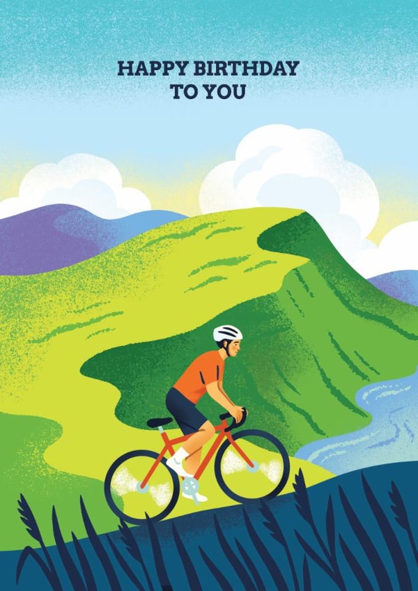 Cycling Birthday Card for men - Classic - Landscape | thortful