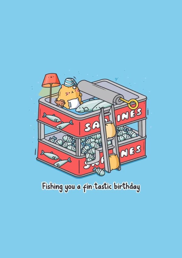 Cute Birthday Card - Fish Pun - Sardines | thortful
