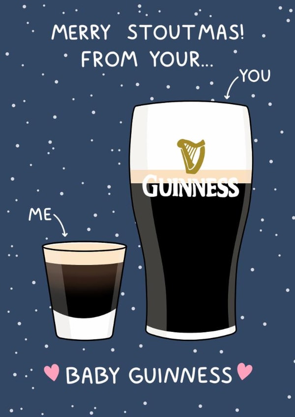 Cute Christmas Card - Merry Stoumas - From Your Baby Guinness | thortful