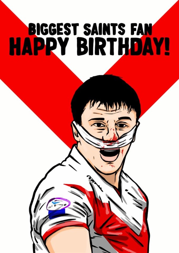 St Helens Rugby League Birthday Card - Featuring John Wilkin - Saints ...