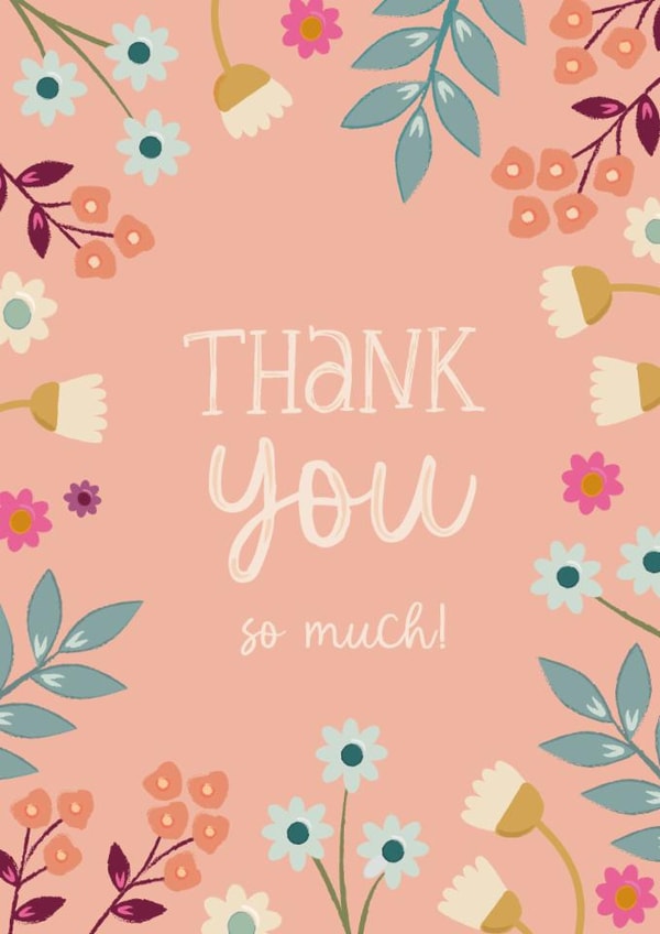 Classic Thank You Card - Pretty Florals | thortful