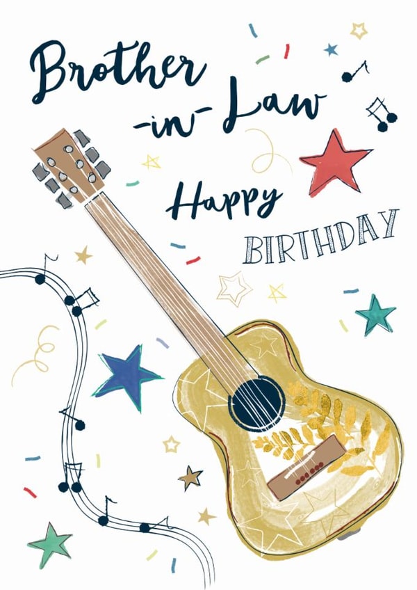 Traditional Birthday Card - For Brother In Law - Guitar | thortful