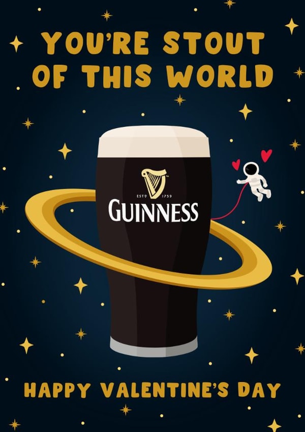 Fun Valentine’s Day Card - You’re Stout of This World - Pint Of ...