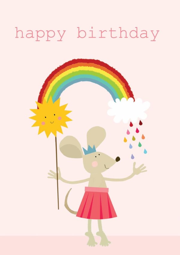 Cute Birthday Card - Mouse - For Her - Child | thortful