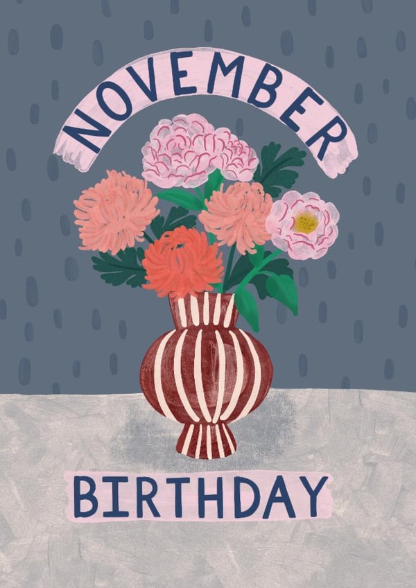 Pretty Birthday Card - For Her - November Birth Flowers | thortful