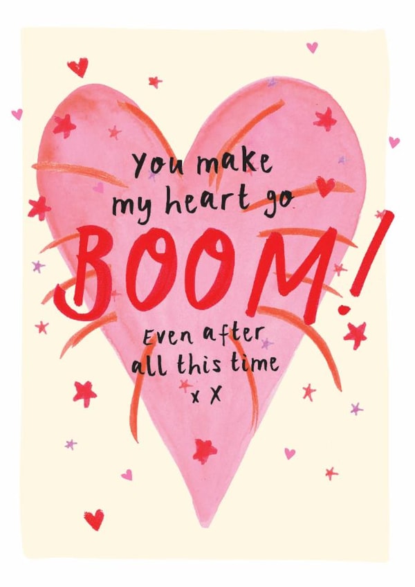 Heartfelt Anniversary/Valentine's Day Card - You Make My Heart Go Boom ...