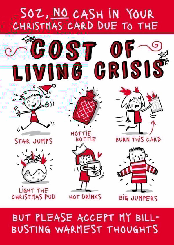 Funny Christmas Card - Cost Of Living Crisis - Bill-Busting Warmest ...
