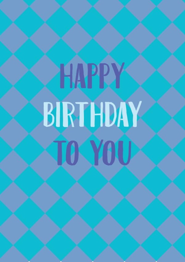 Classic Birthday Card - For Him - Diamond Pattern Design | thortful