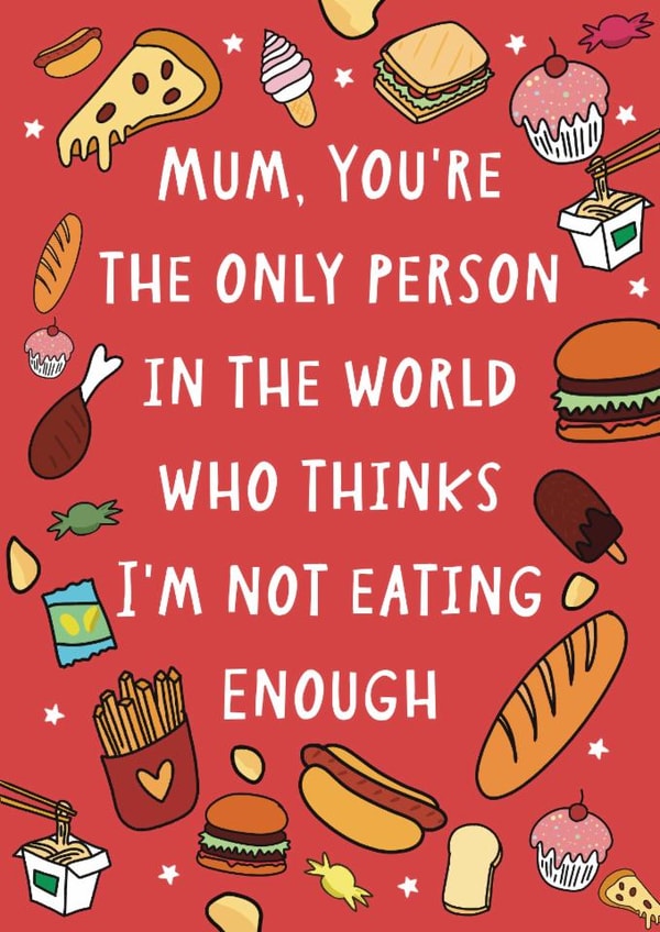 Funny Mother's Day card - Foodie Feeder Mum | thortful