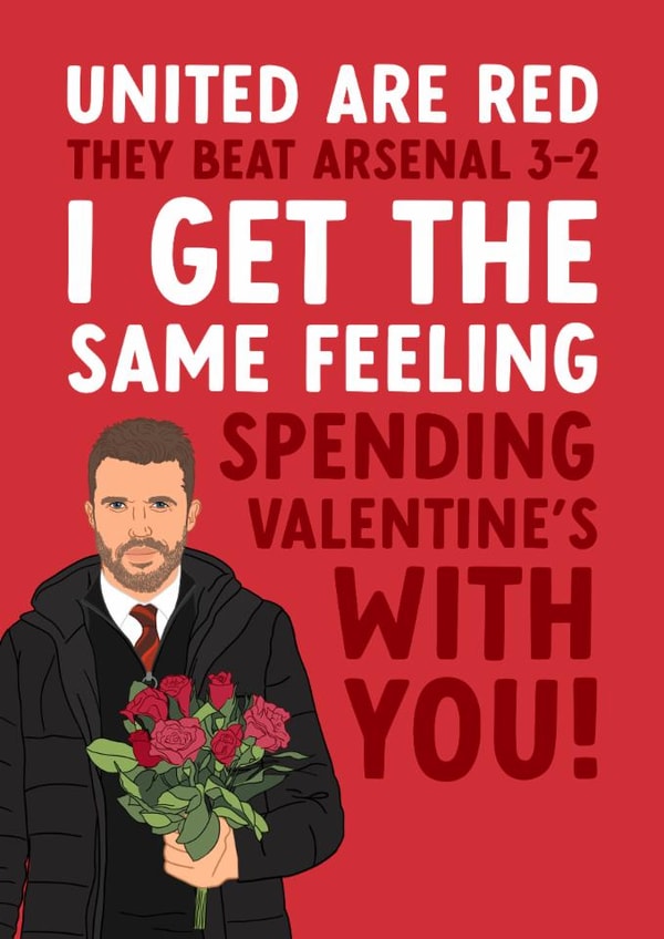 Funny Valentine's Day Card - Roses Are Red - Beating Arsenal 3-2 ...